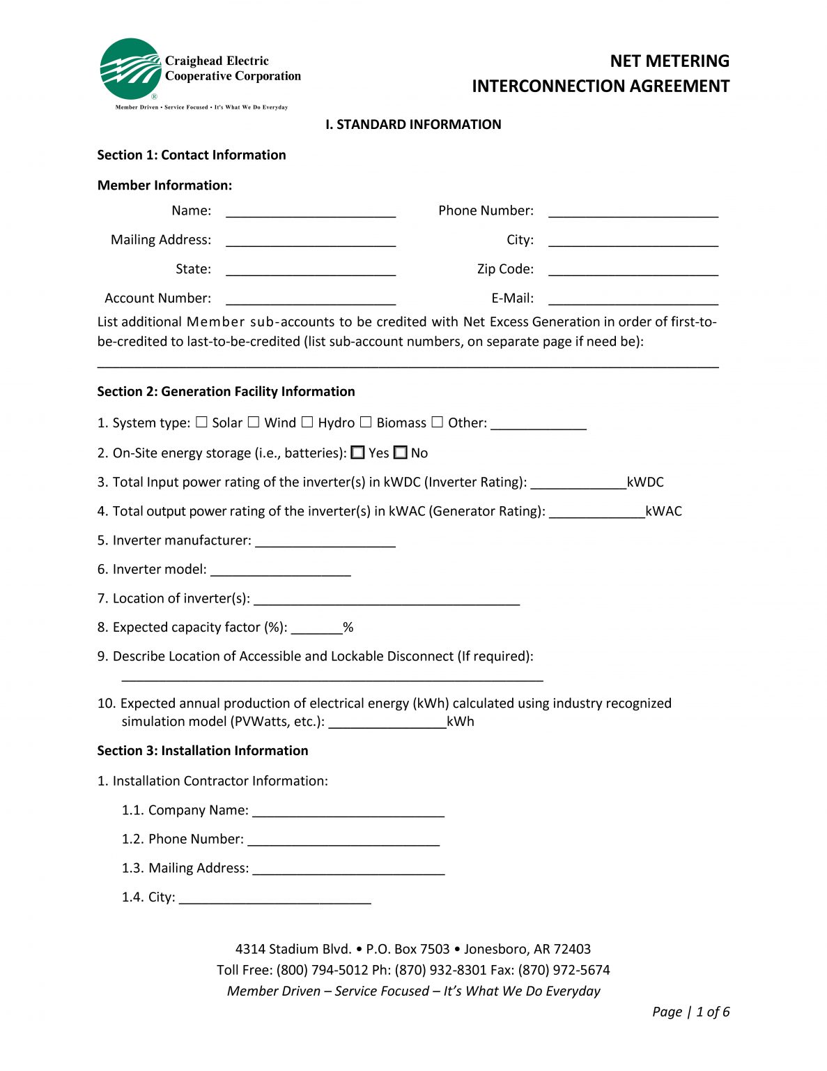 Net Metering – Craighead Electric Cooperative, Inc.